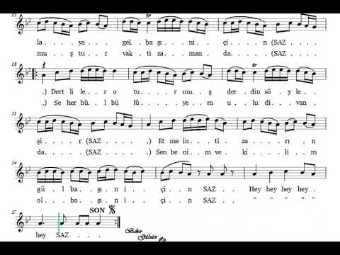 Bugün Bayram Günü Derler - Nota Eşliğinde Karaoke (Karar:Bolahenk Neyi -E)