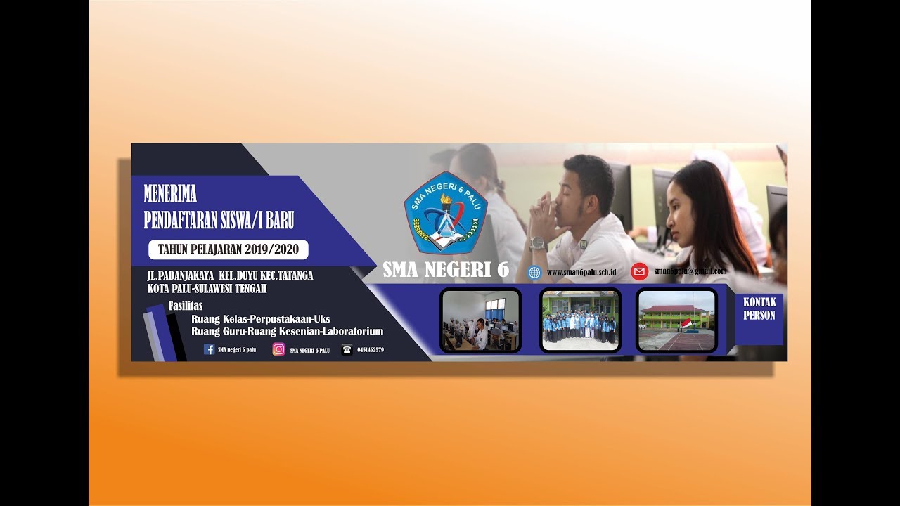 CARA Desain spanduk pendaftaran siswa siswi SMA di Corel Draw Banner ...