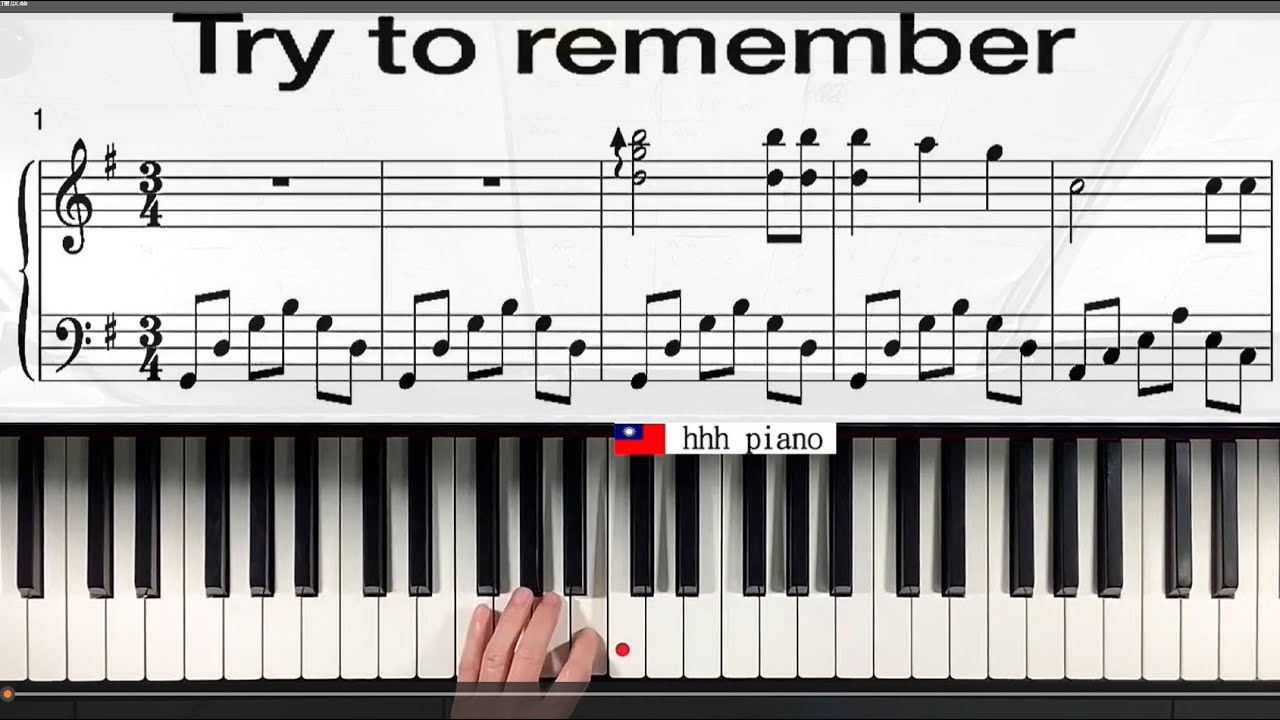 try to remember 追憶往日 { piano + sheet music } - YouTube