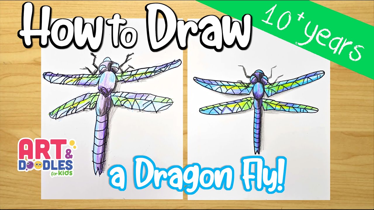 How to draw a DRAGONFLY | Art and doodles for kids - YouTube