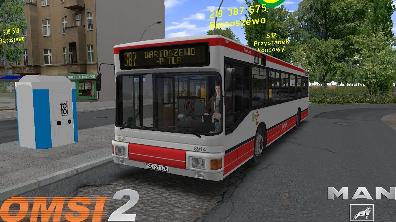 Omsi 2 - Fikcyjny Szczecin By ReMi Mod 1.11.2 - Line 387 - MAN NL 202 ...