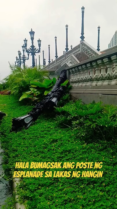 Poste Ng ESPLANADE bumagsak sa lakas Ng hangin - YouTube