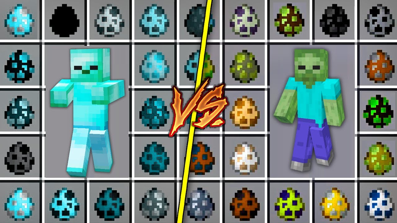 What if You Spawn ALL DIAMOND ZOMBIE EGGS vs ZOMBIE EGGS BATTLE ...