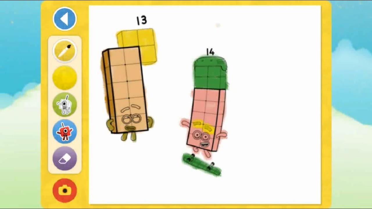 Numberblocks Coloring 13 To 15 Drawing, Painting For Kids & Toddler ...