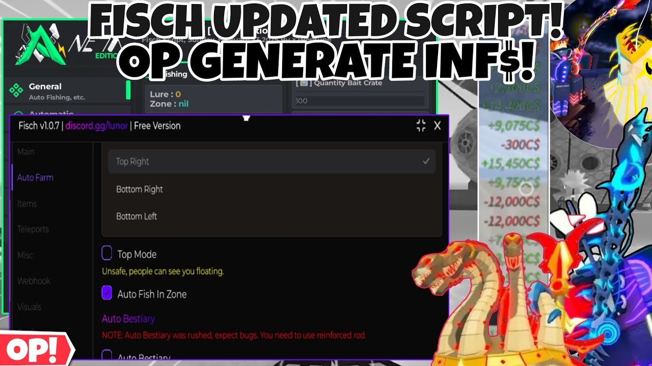 Latest Fisch [🐋Mariana] Updated Script🔥 Generate Inf C$😎,Farming Zones ...