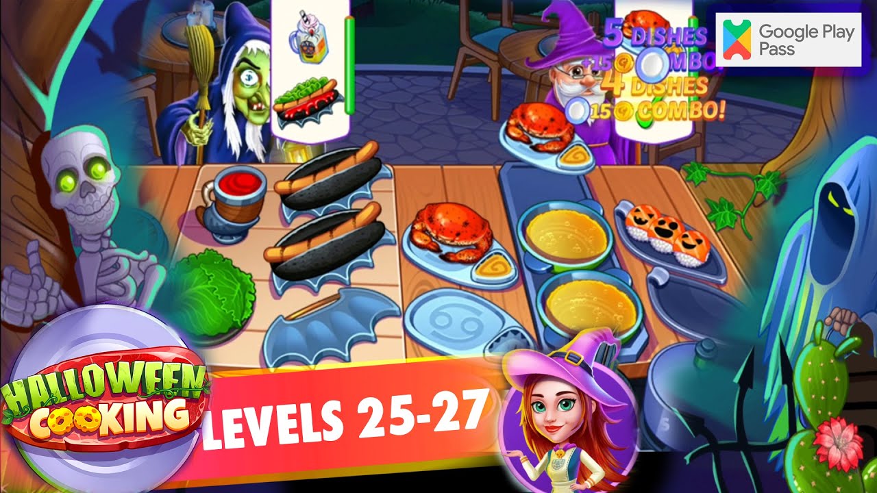 GOOGLE PLAY PASS HALLOWEEN COOKING GAME GAMEPLAY LEVELS 25-27 - YouTube