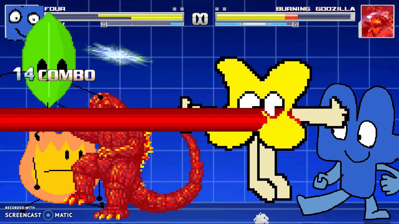 MUGEN: Firey (BFDI) VS. Burning Godzilla - YouTube