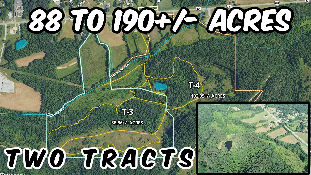 88 to 190 acres Alabama Land For Sale - Buy All or 1 Tract - Blount Co ...