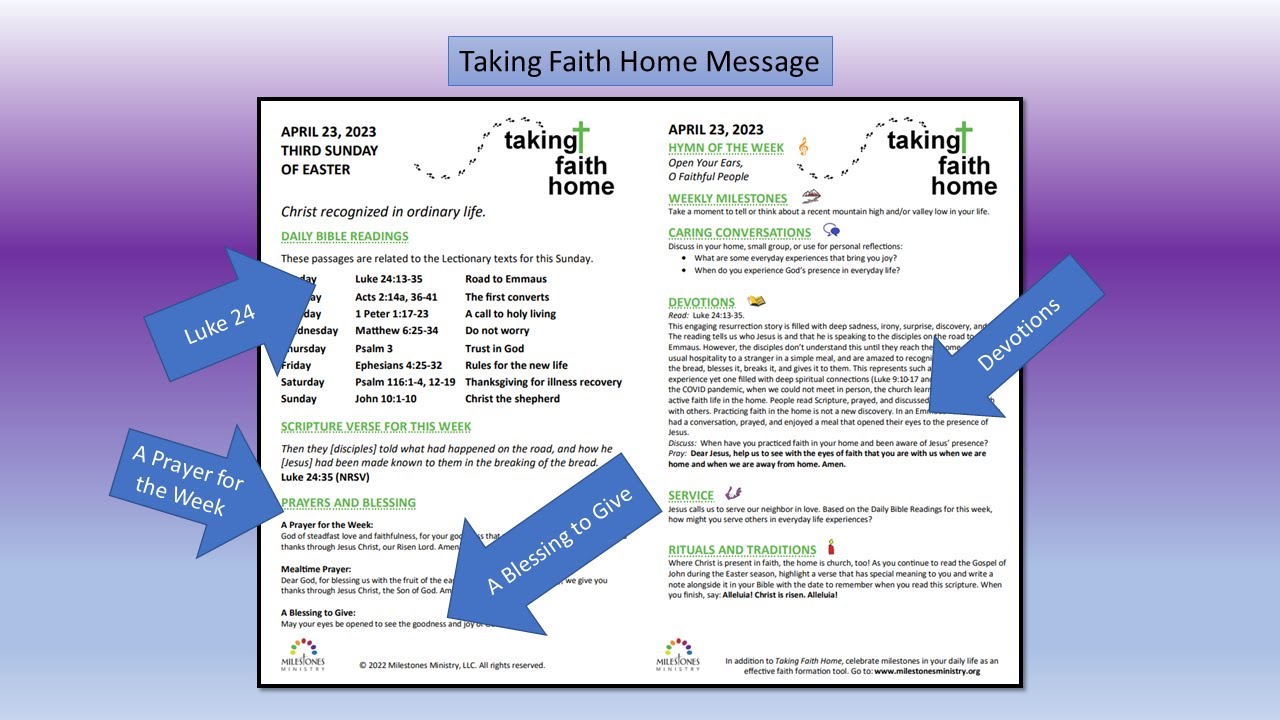 Taking Faith Home Message April 23 2023: Third Sunday of Easter - YouTube
