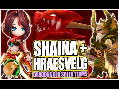 SUMMONERS WAR : Dragons B10 Speed Team w/ Fire Chakram & Wind Barbaric ...
