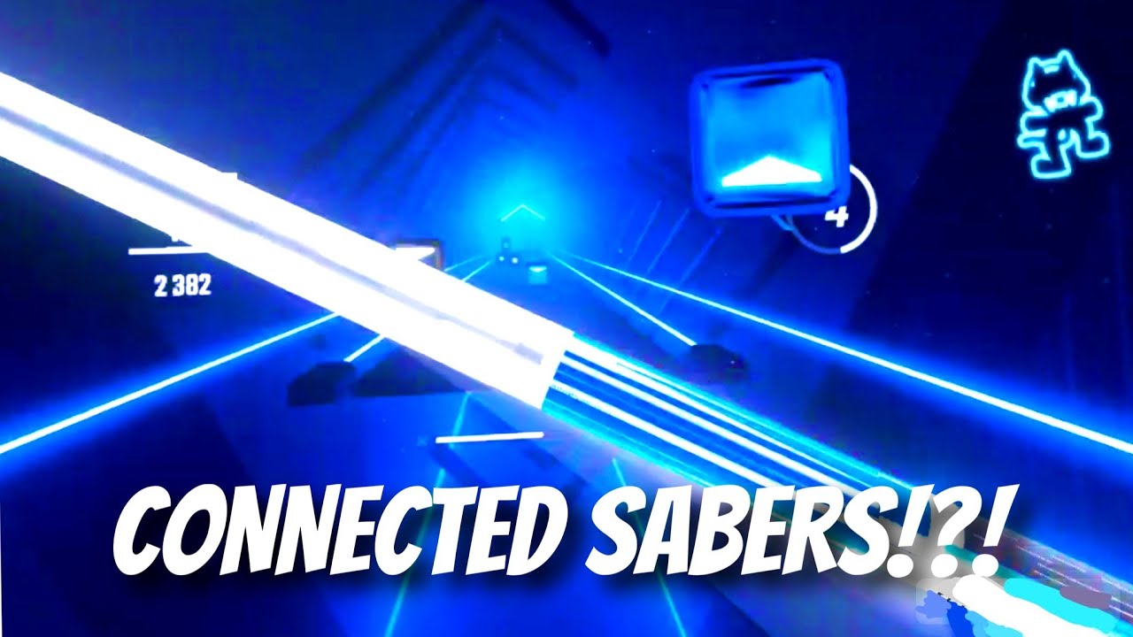 CONNECTED SABERS!?! | Beat Saber Mod! - YouTube