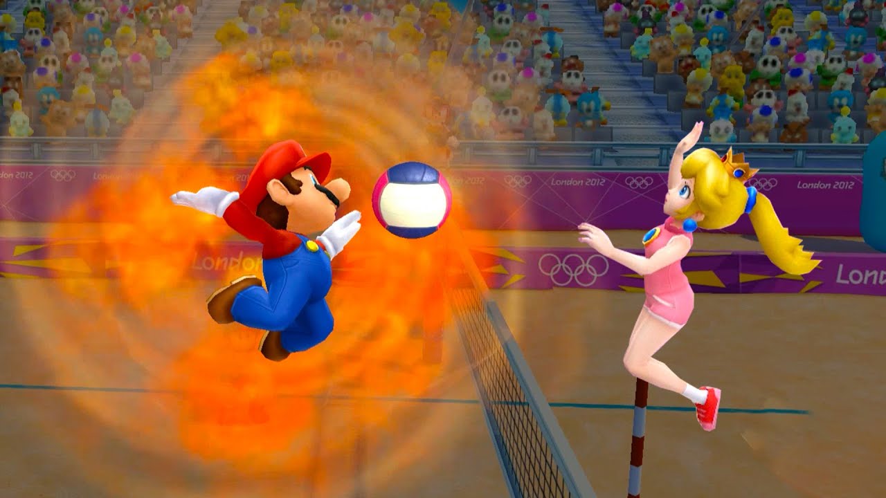 Beach VolleyBall Team Mario vs Team Peach and Bowser Mario and Sonic at ...