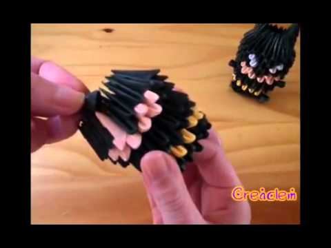 3D origami Batman part 2 of 3 - YouTube