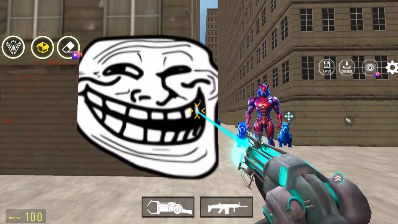 Trollface With Red Lion Bot Chasing Skibidi Cameraman #skibidi - YouTube