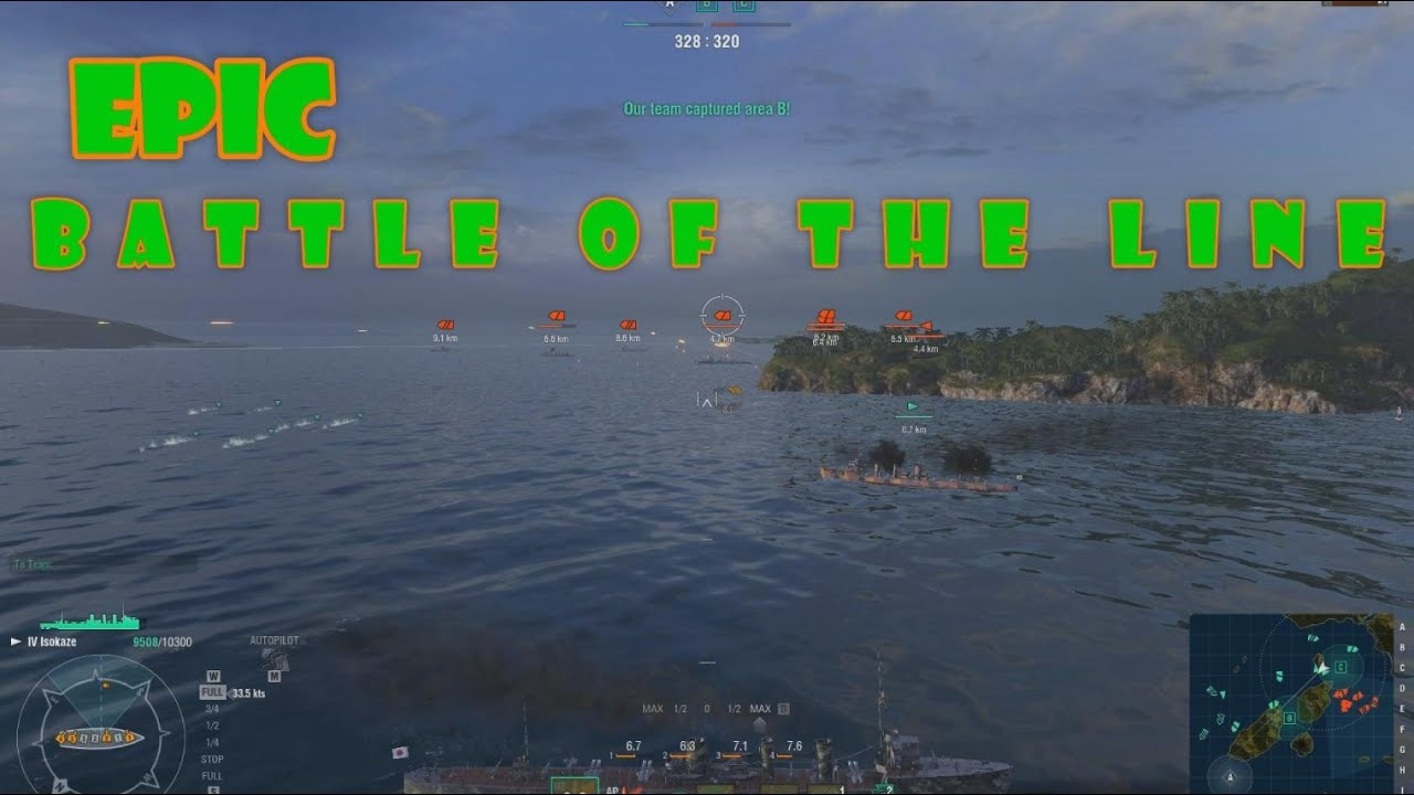 World of Warships: Epic line battle - YouTube