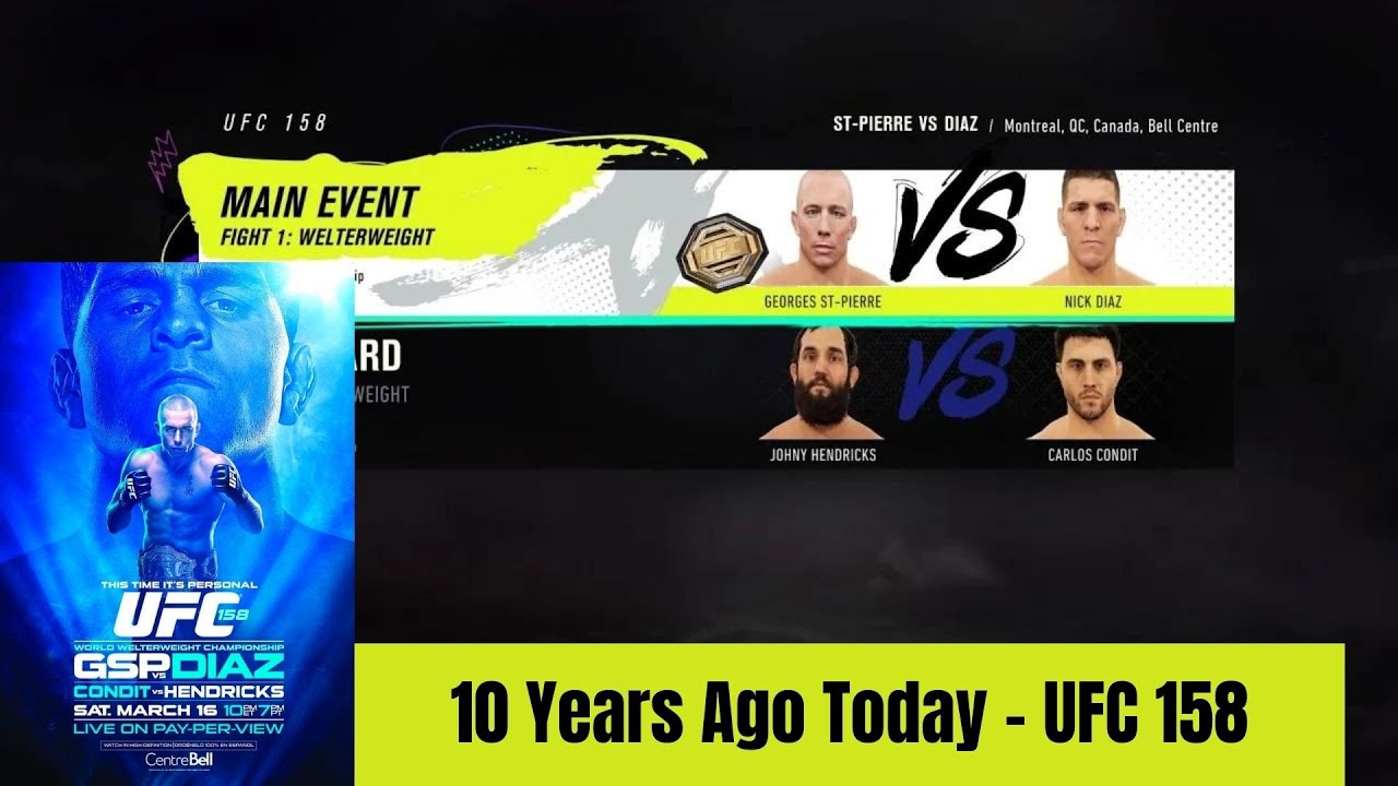 10 Years Ago Today - UFC 158 - YouTube