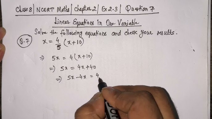 Class Chapter Ex Question 5t 3=3t Solution And Check Linear, 60% OFF