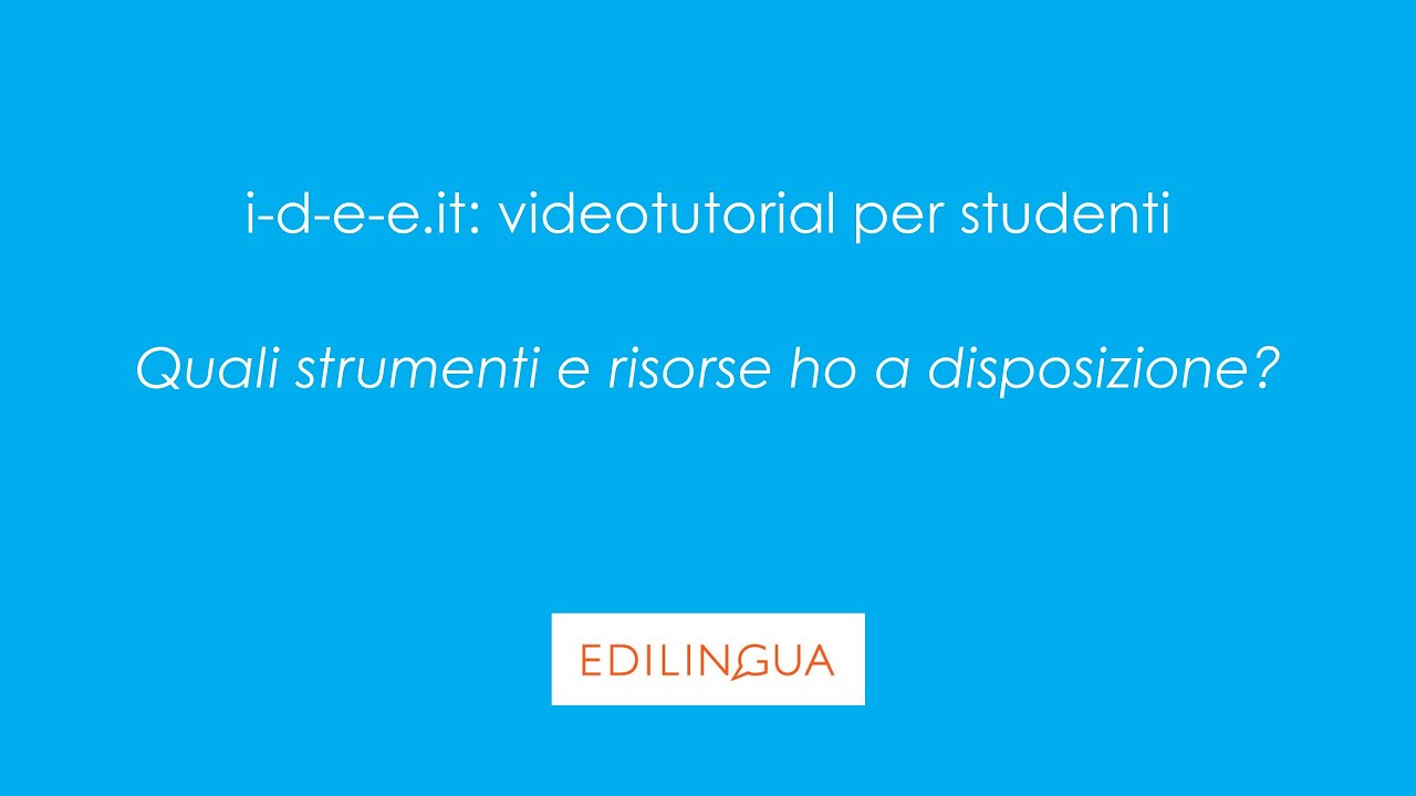 Quali strumenti e risorse ho a disposizione? - YouTube