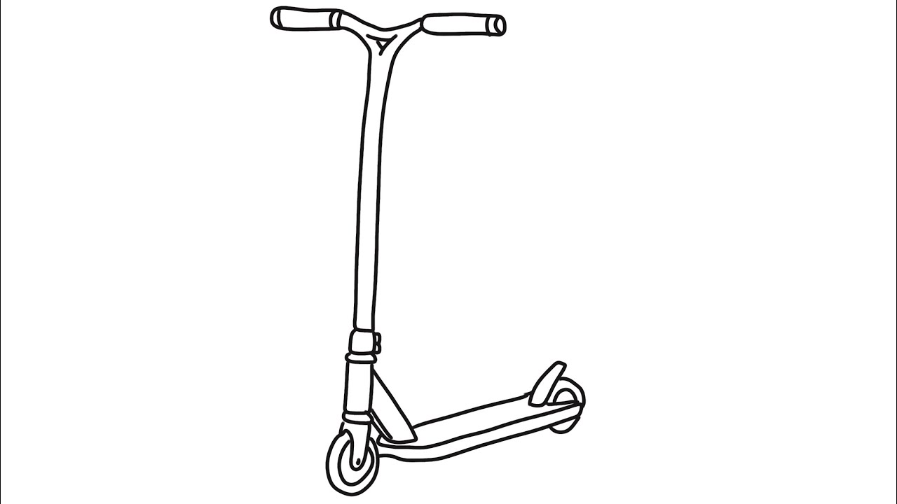 How To Draw a Stunt Scooter - YouTube