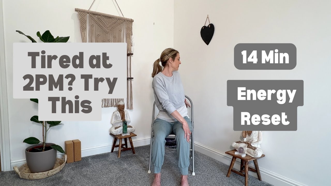 Midday Energy Boost | 14 Minute Chair Yoga to Recharge at Your Desk ...