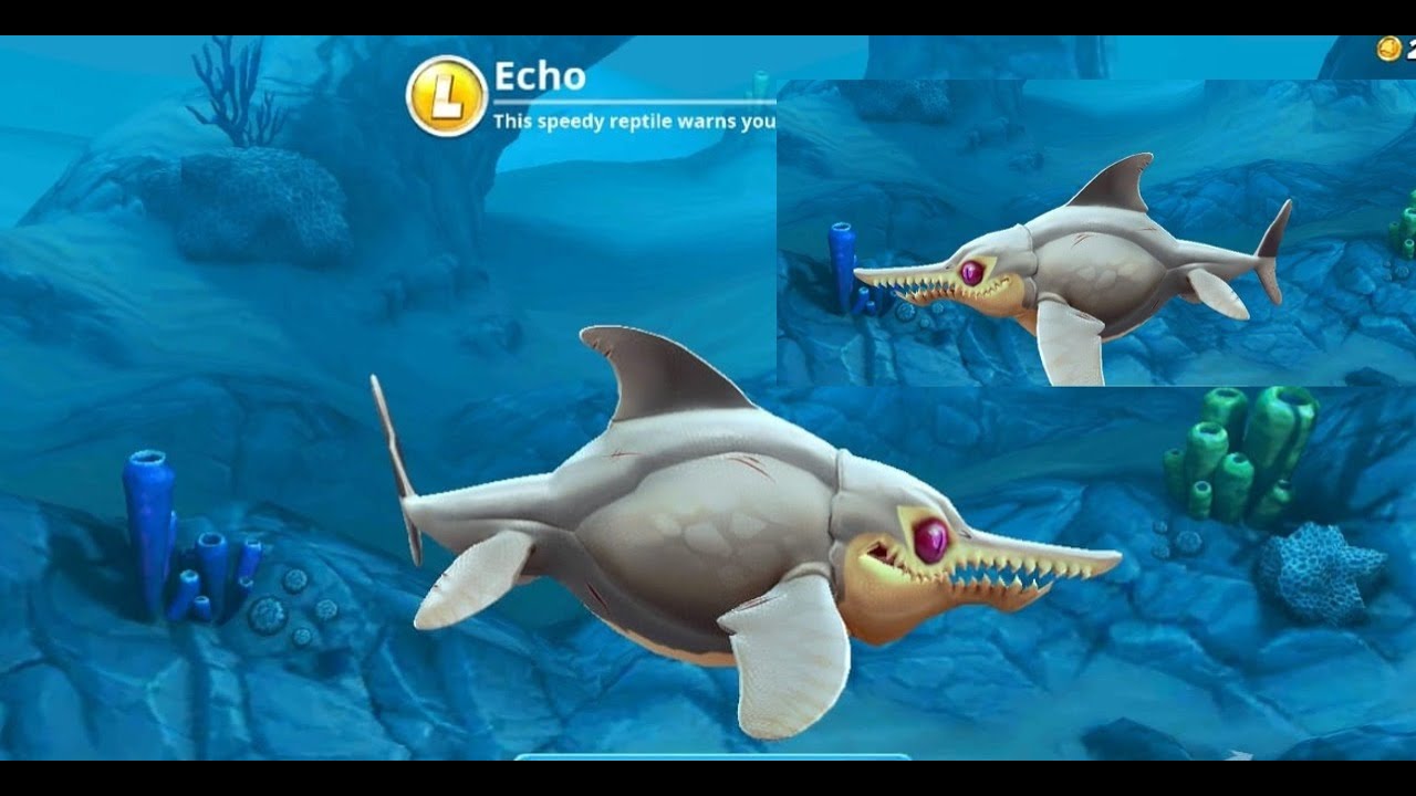 HUNGRY SHARK WORLD | L ECHO SHARK | REPTILE WARNS YOU ABOUT DANGER ...