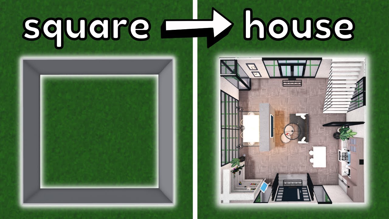 Building a SQUARE house in Bloxburg! - YouTube