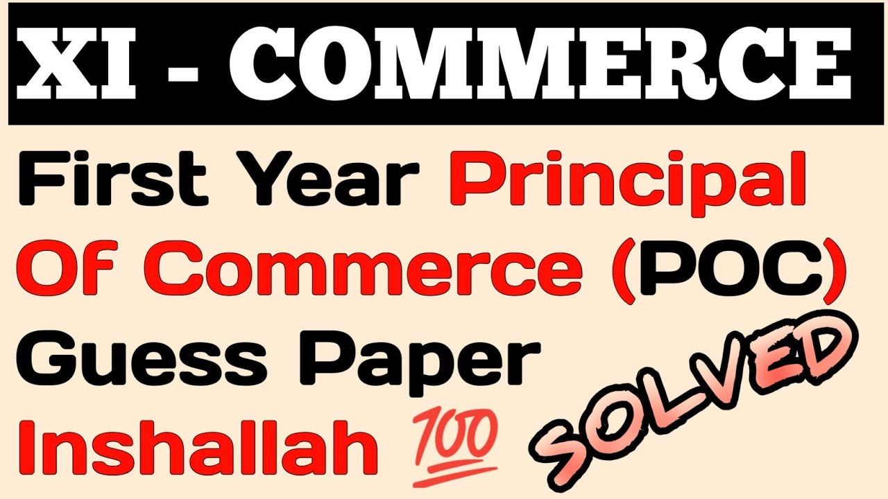 class 11 principal of commerce guess paper 2025 | first year guess ...