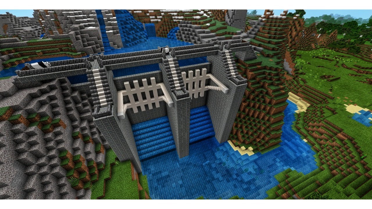MINECRAFT || WATER DAM IN MINECRAFT || MINECRAFT BEDROCK/PE - YouTube