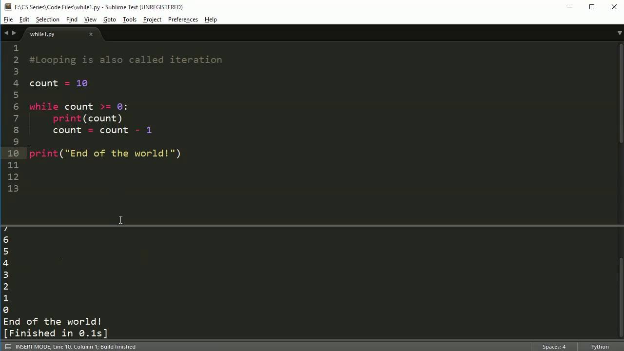 Python Programming Series Loops 1 The While Loop Youtube
