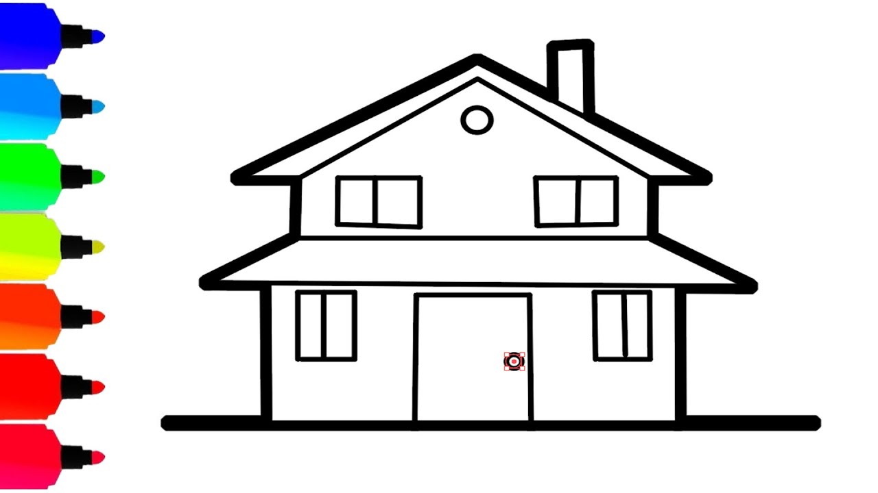 Let's learn to beautiful house drawing and coloring for kids - YouTube