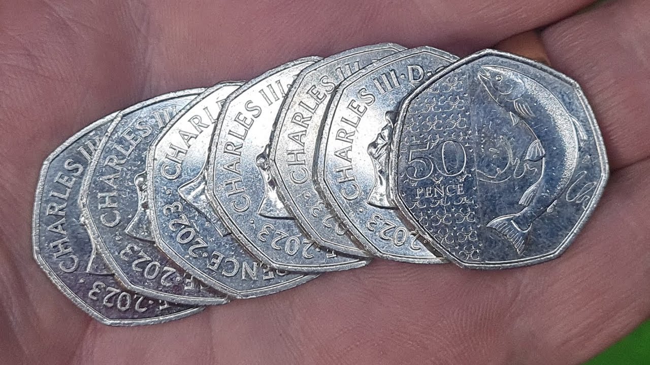 fishing for a rare salmon 50p coin £££s - YouTube