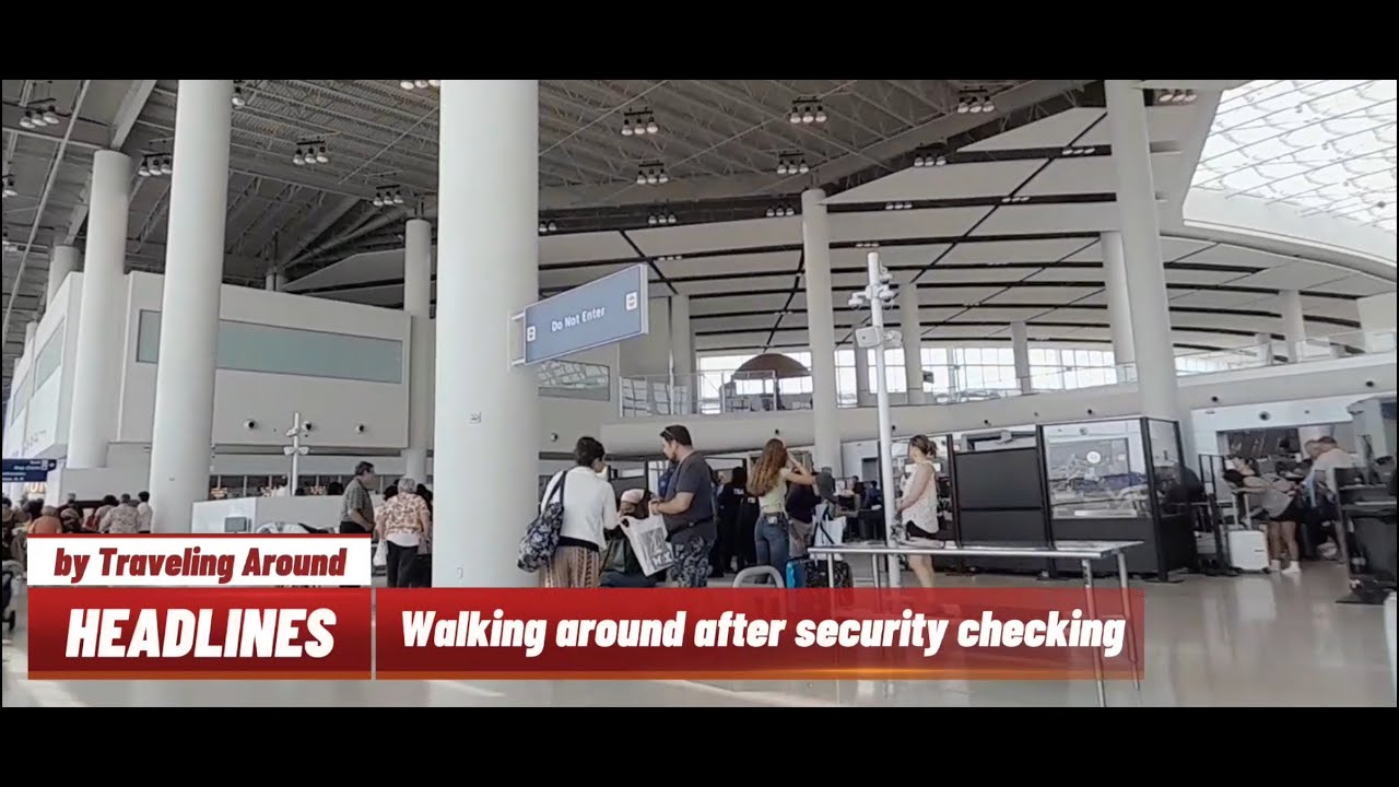 Walking around after security check at MSY airport, New Orleans, USA ...