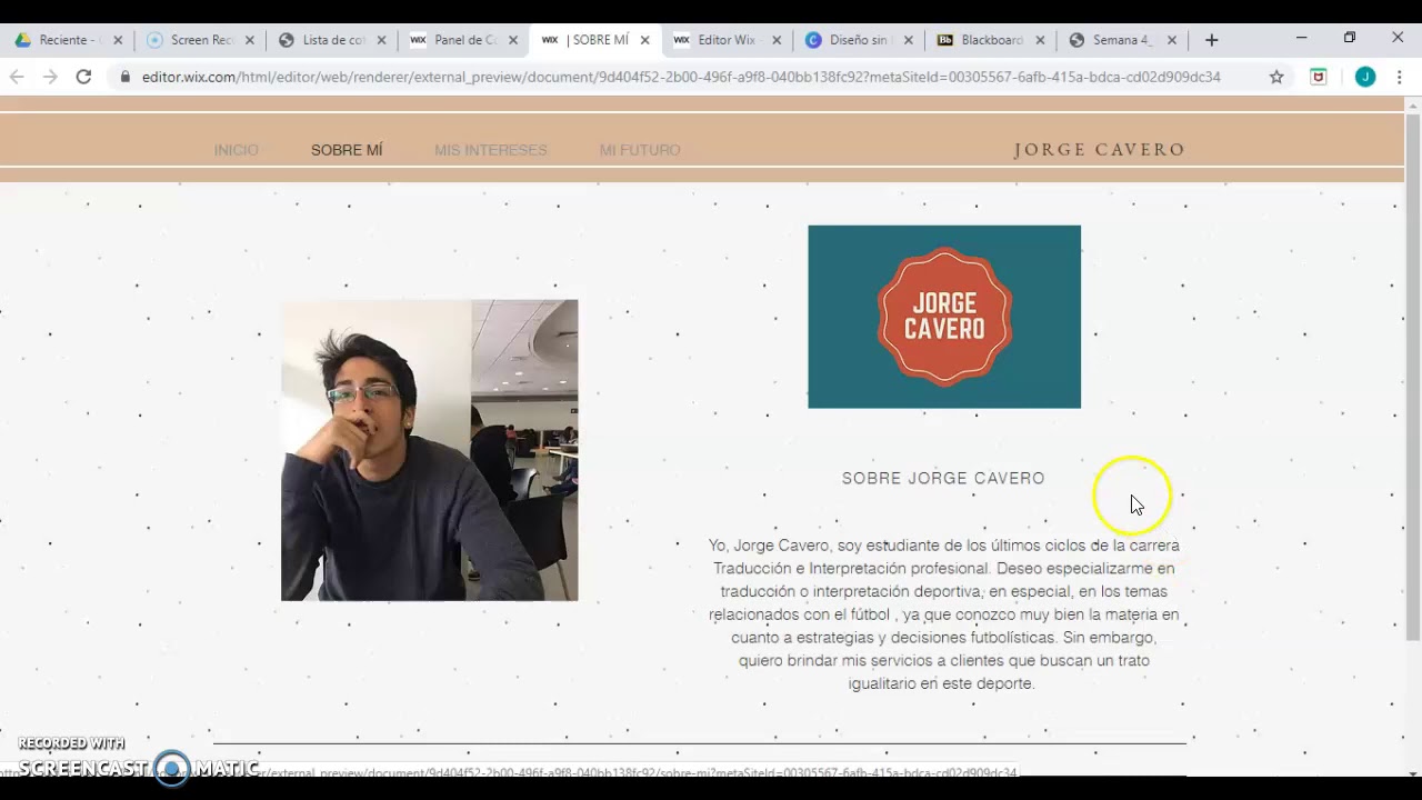 Creación de la página personal - Jorge Cavero - YouTube