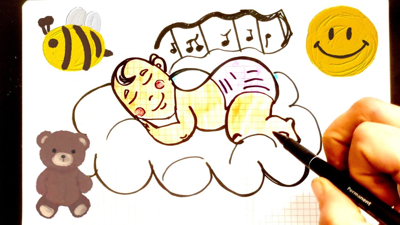 relaxing music for babies, to sleep. Drawing to put babies sleep ...