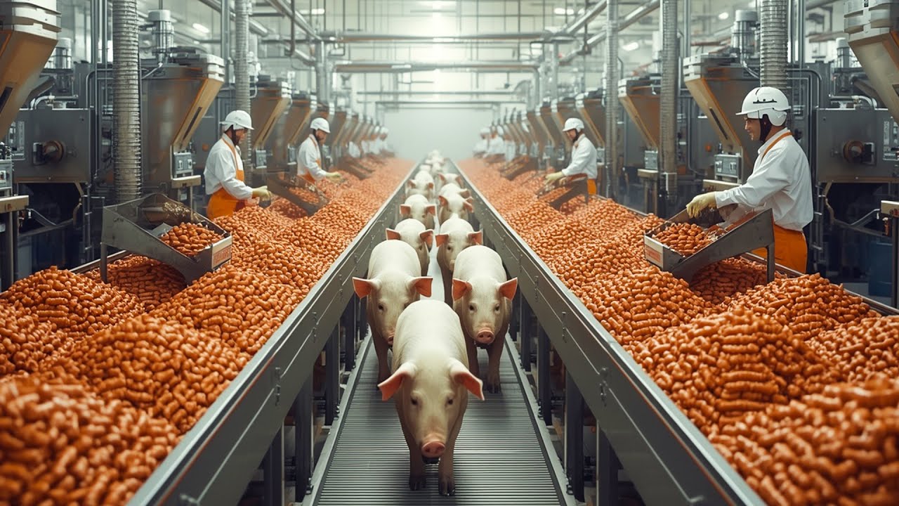 How They Make Sausages and Ham with Pork, Inside the Pork Processing ...