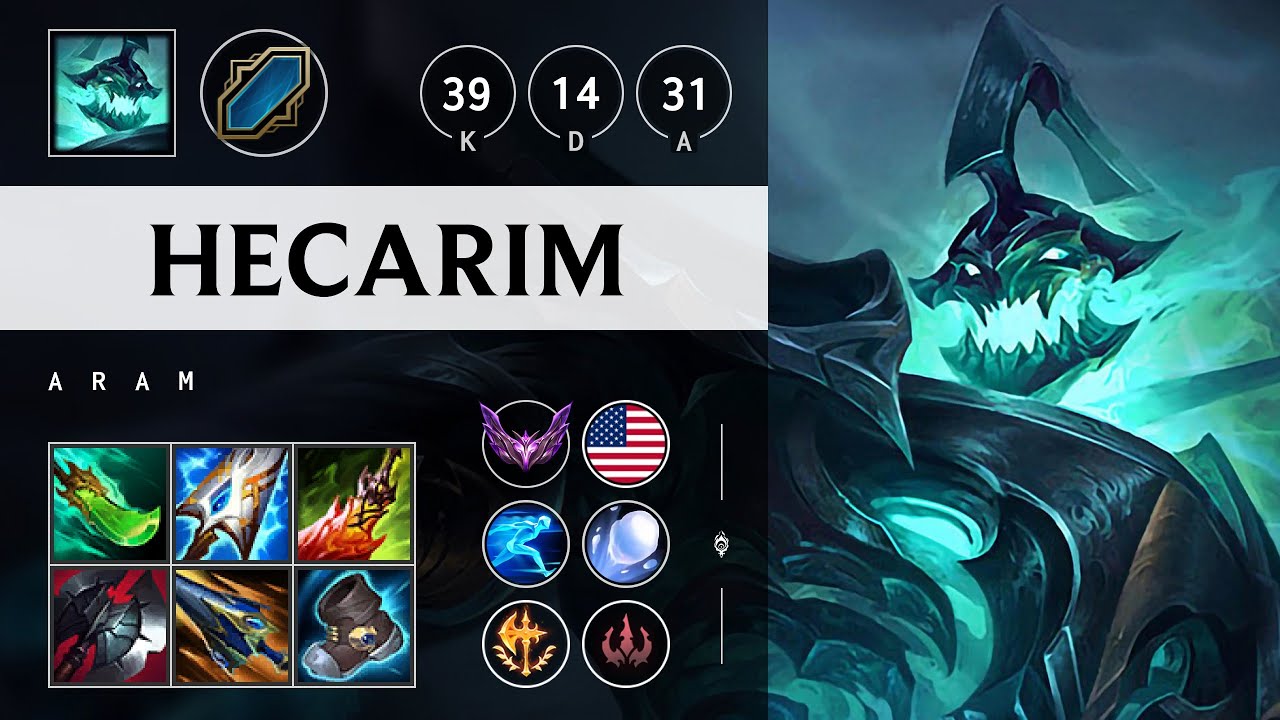 Hecarim ARAM: Quadra Kill, Dominating - NA Master Patch 25.S1.1 - YouTube