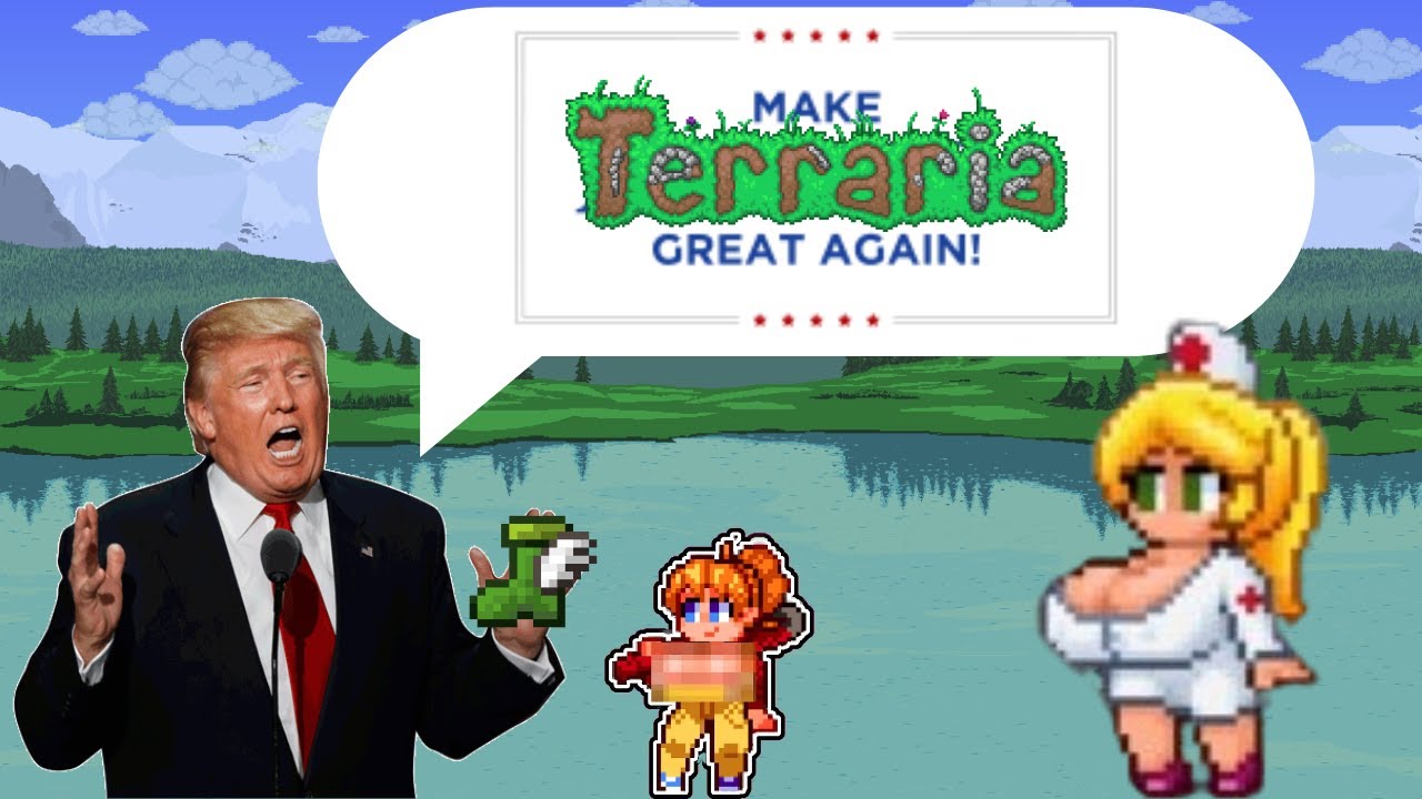 Donald Trump first time playing Terraria - YouTube