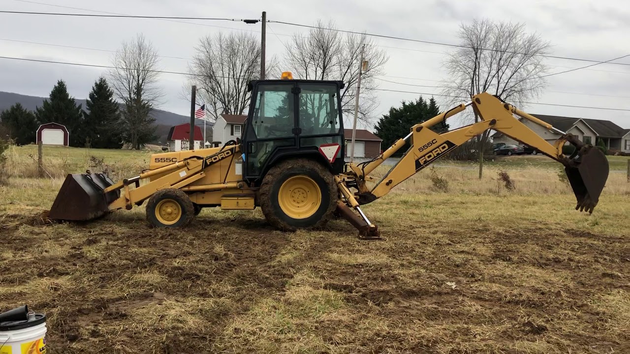 Ford 555c backhoe loader - YouTube