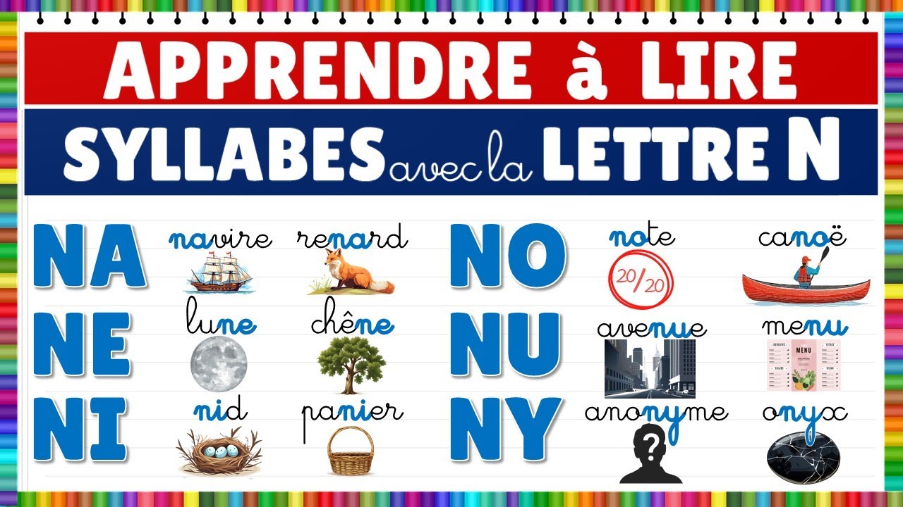 Apprendre à lire || Montessori || Syllabes avec la lettre N - Exercice ...