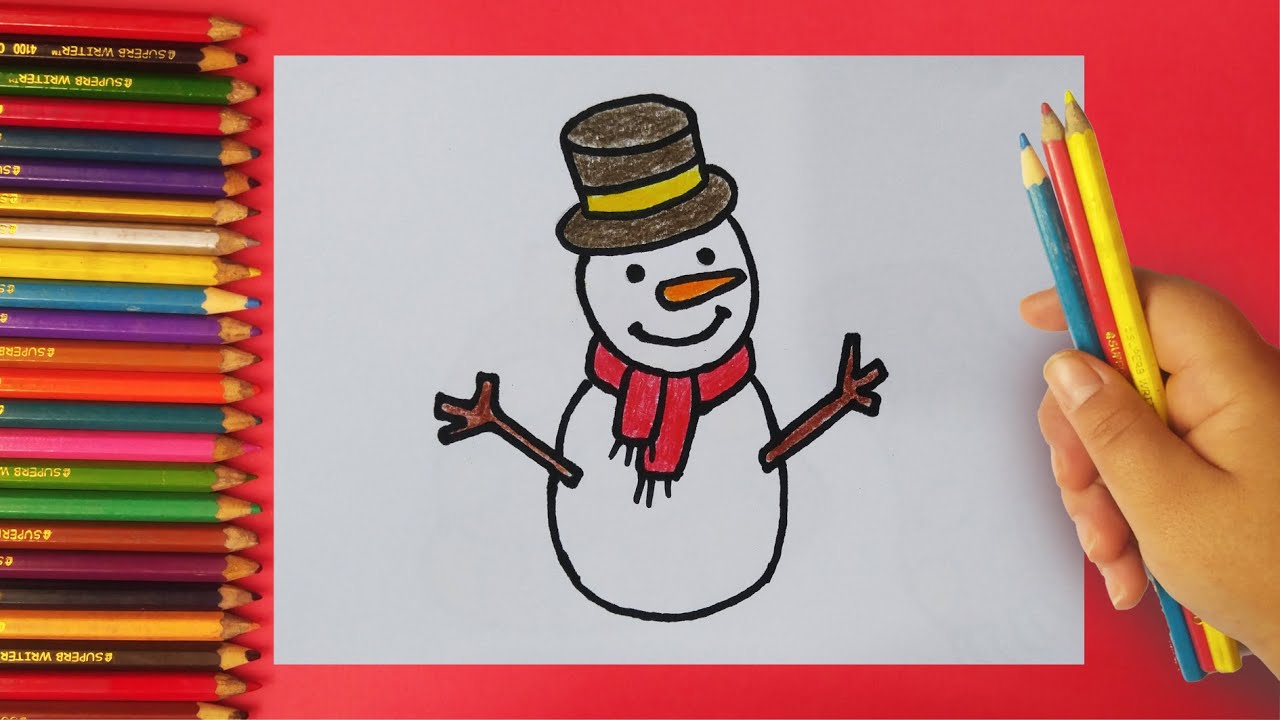 How To Draw A Snowman Easy - YouTube