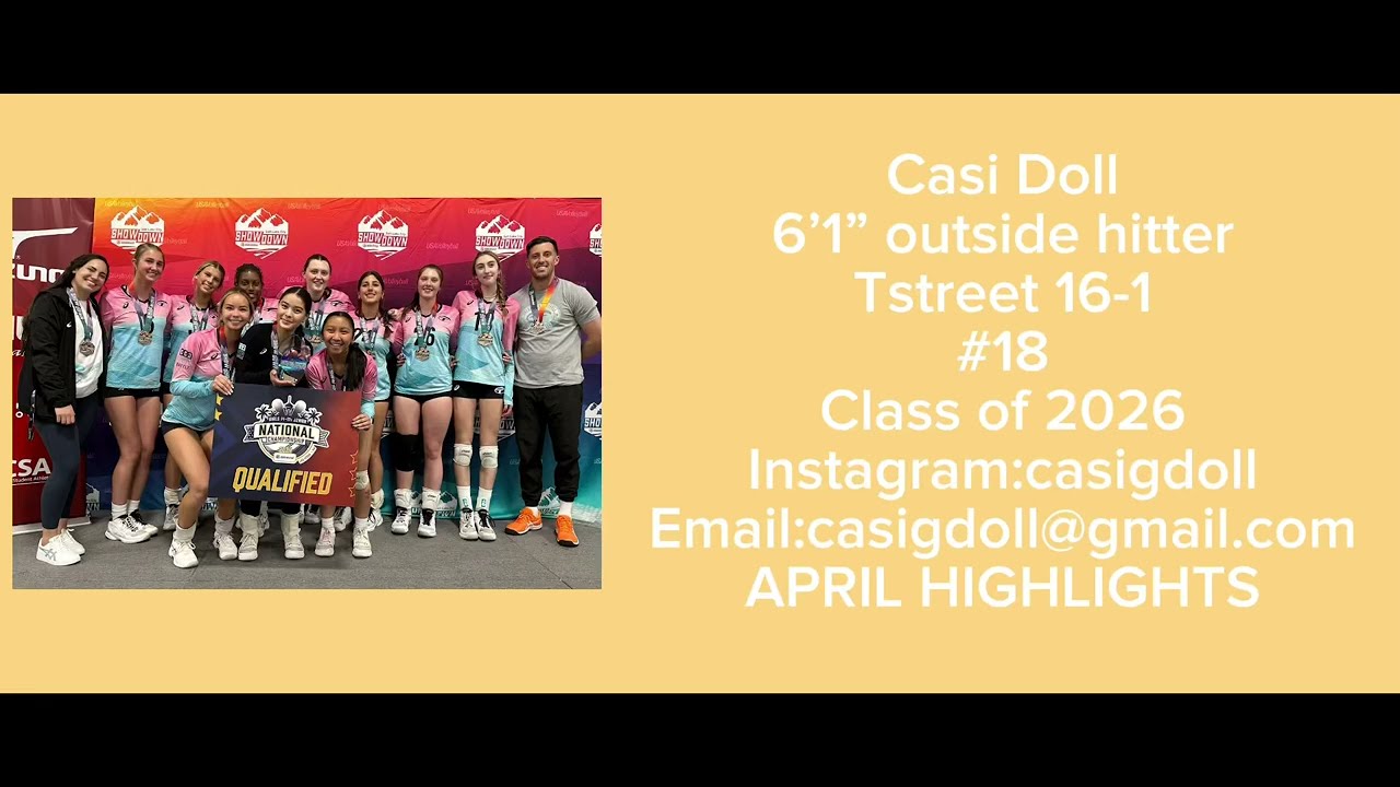 Casi Doll, 6’1” Outside Hitter graduating in 2026, April Highlights ...