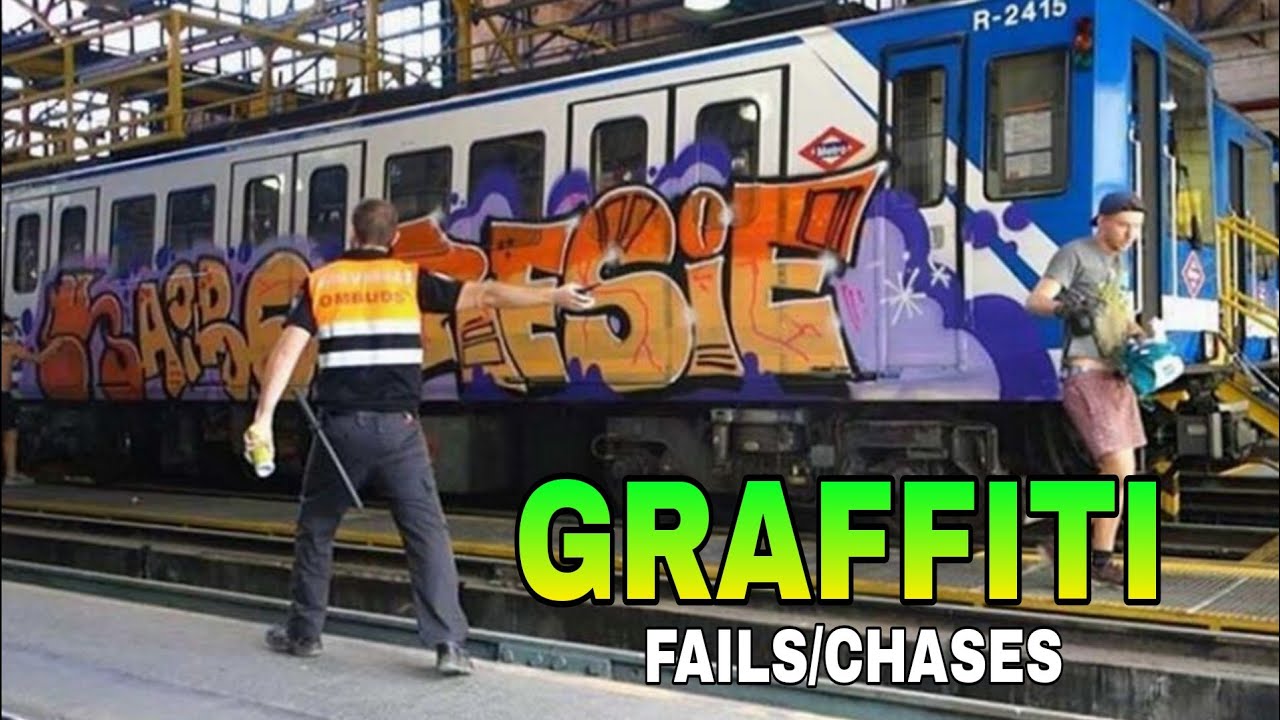 GRAFFITI FAIL COMPILATION (2024) | Epic Chases, Funny moments (Graffiti ...