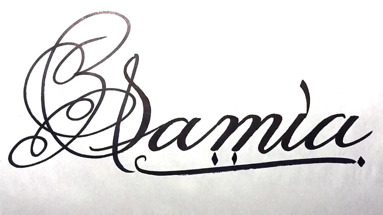 Samia Name Signature Calligraphy Status | #moderncalligraphy #cursive # ...