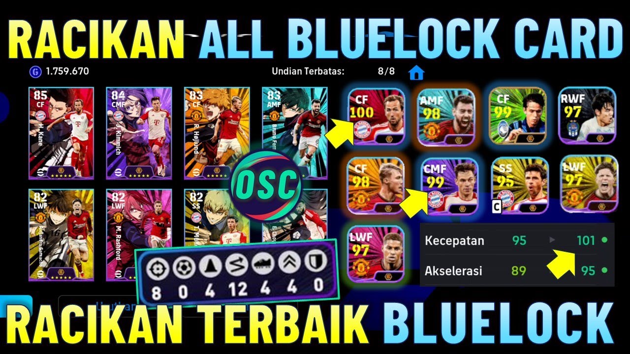 RACIKAN SUPER ALL BLUELOCK CARD !! RACIKAN TERBAIK SEMUA PEMAIN BLUE ...