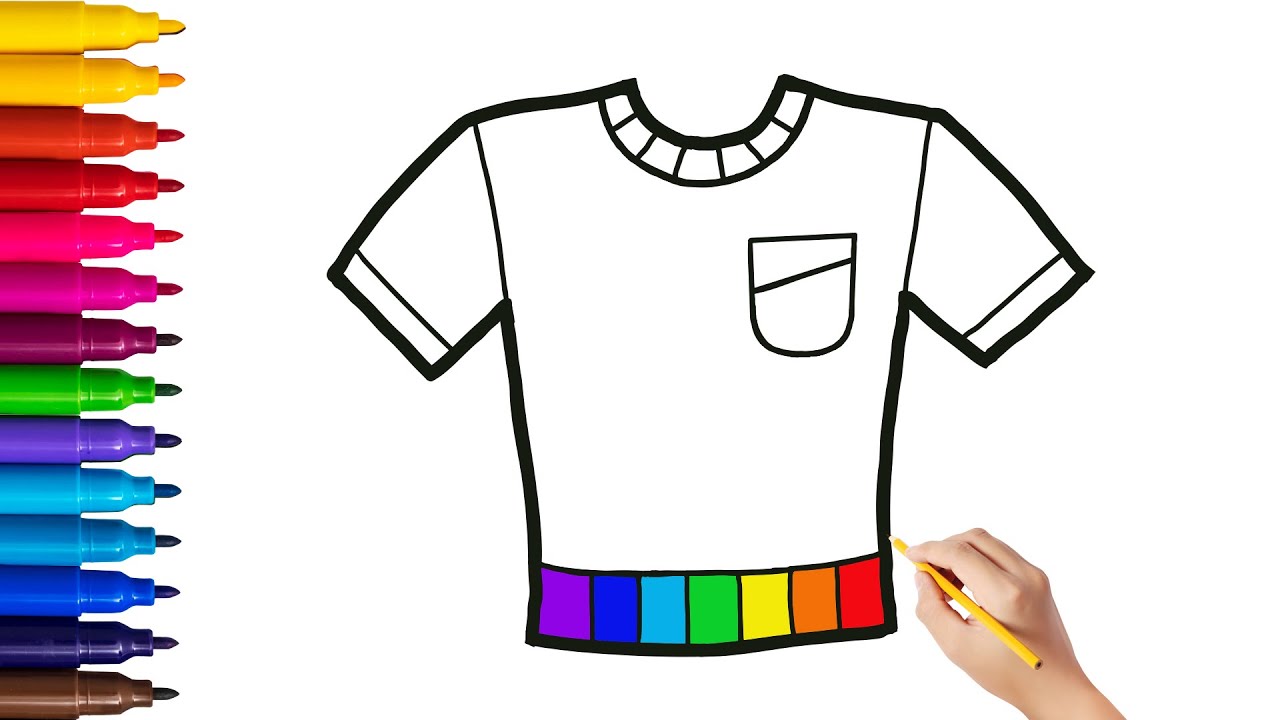 How To Draw Cool T- Shirt Step By Step. Let's Draw Together. Easy ...