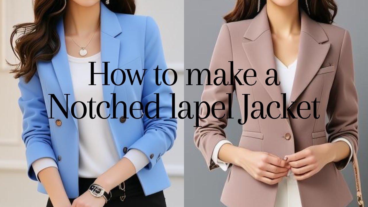 Step by step guide on how to cut and sew notched lapel jacket - YouTube