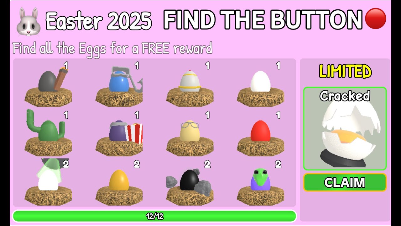 Find The Button! [150]🔴 [🐰Easter] How to Find All 12 Easter Eggs By ...