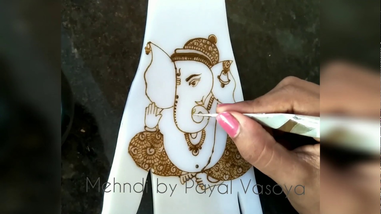 Ganesha in mehndi design for beginners # 3 /Diwali special mehndi ...