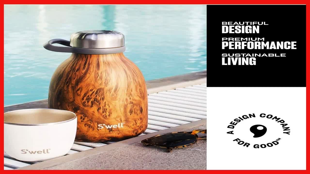 S'well Stainless Steel Roamer Bottle - 64 Fl Oz - Teakwood - Triple ...
