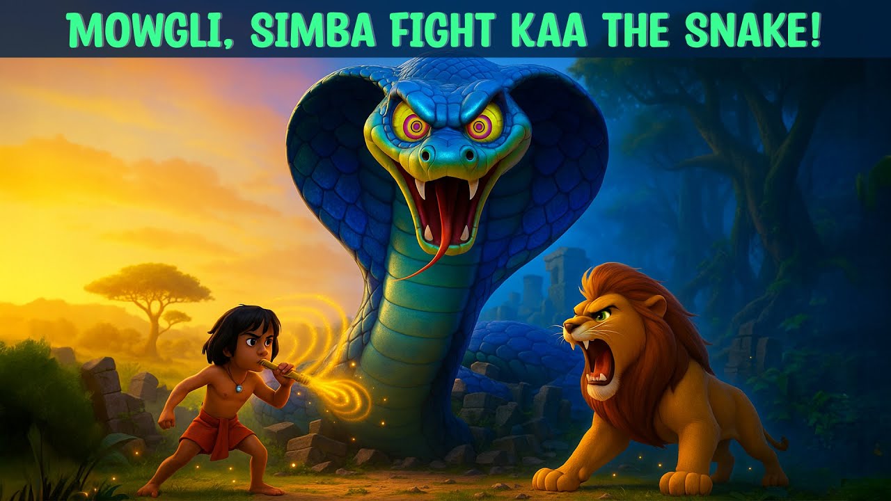 Mowgli, Simba and Mysterious Snake | Hindi Stories for Kids | Hindi ...